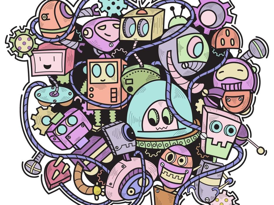 Robot Background Vector Art, Icons, and Graphics for Free Download