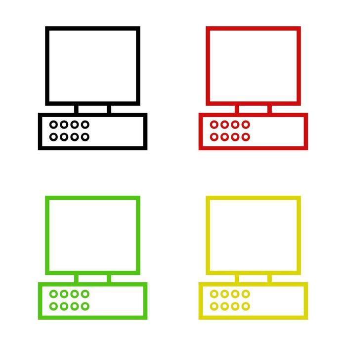 Computer Set On White Background 2149652 Vector Art at Vecteezy
