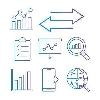 line chart in document gradient style icon vector design 4104951 Vector Art at Vecteezy