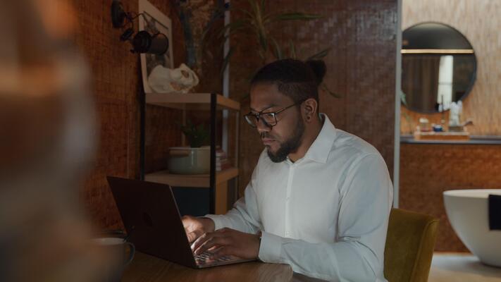 Black Man Typing Stock Video Footage for Free Download