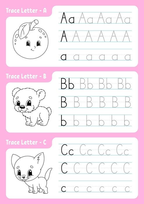 Writing letters j, k, l. Tracing page. Worksheet for kids. Practice ...