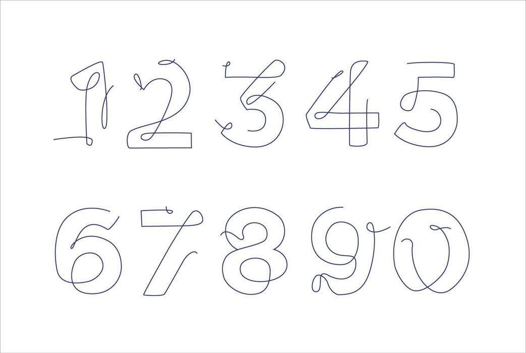 Continuous Line Numbers Vector Art, Icons, and Graphics for Free Download