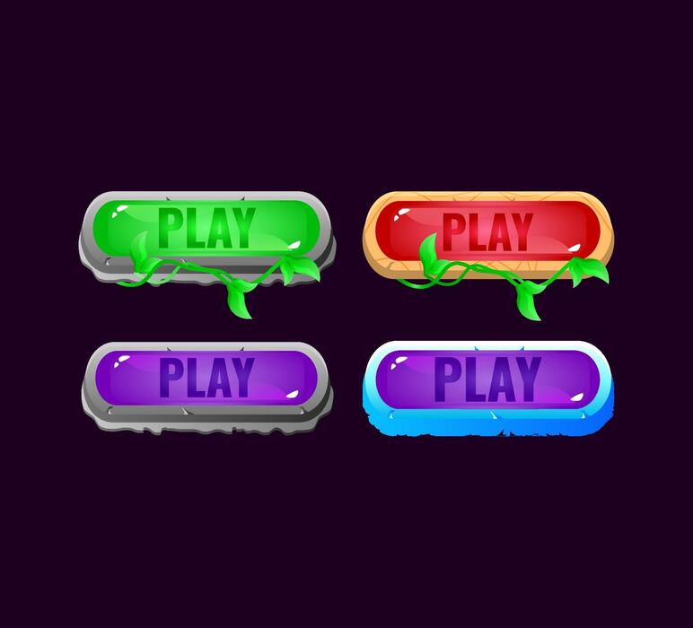 Game Ui Button Vector Art, Icons, and Graphics for Free Download