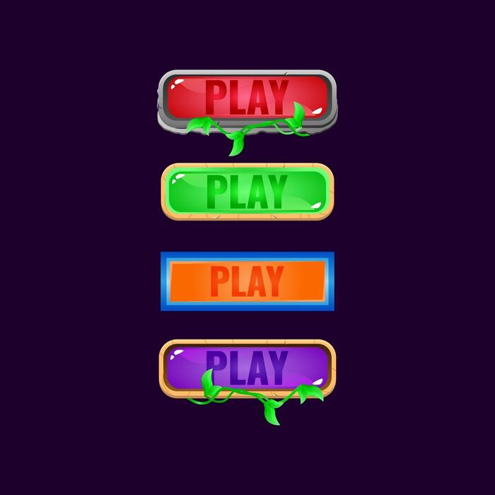 Game Ui Button Vector Art, Icons, and Graphics for Free Download
