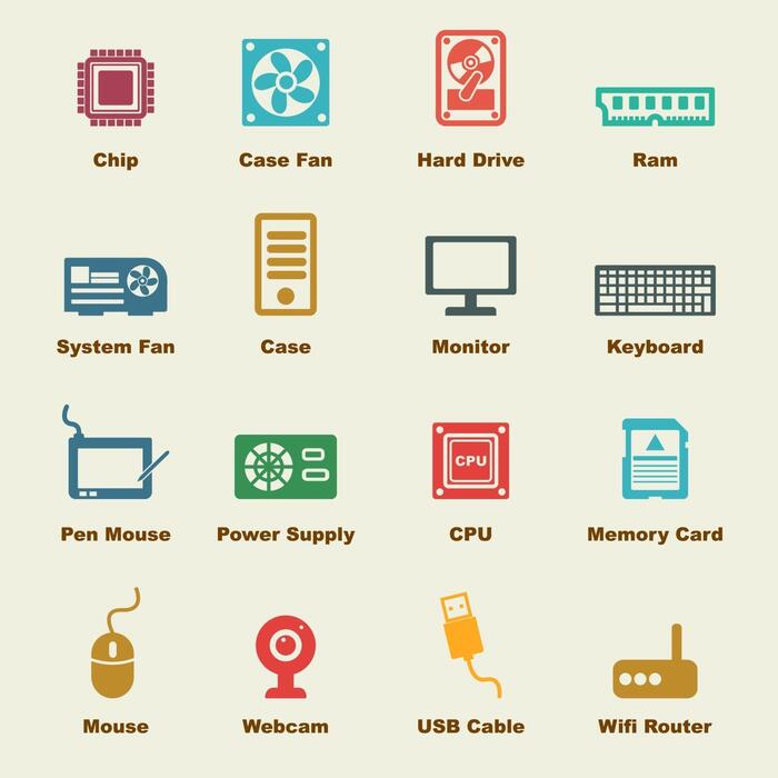 Computer Parts Vector Art, Icons, and Graphics for Free Download