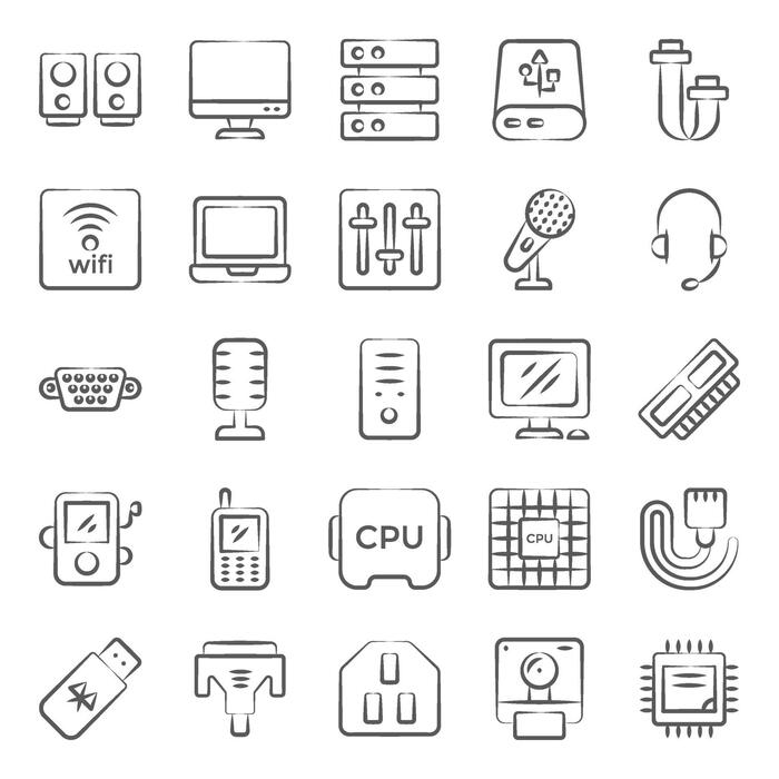 Computer Hardware and Devices 2200435 Vector Art at Vecteezy