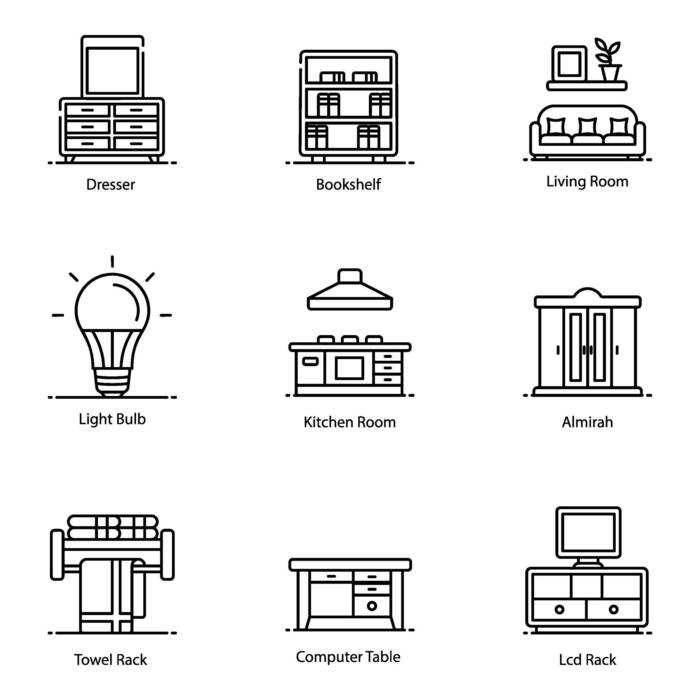 Interior Design Icons Vector Art, Icons, and Graphics for Free Download