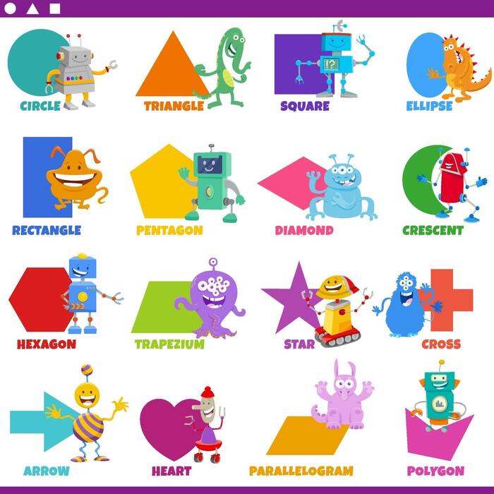 Two Dimensional Geometric Shape Table For Mathematic 3158254 Vector Art ...