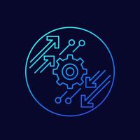 automation and optimization process, vector line icon 3374688 Vector ...