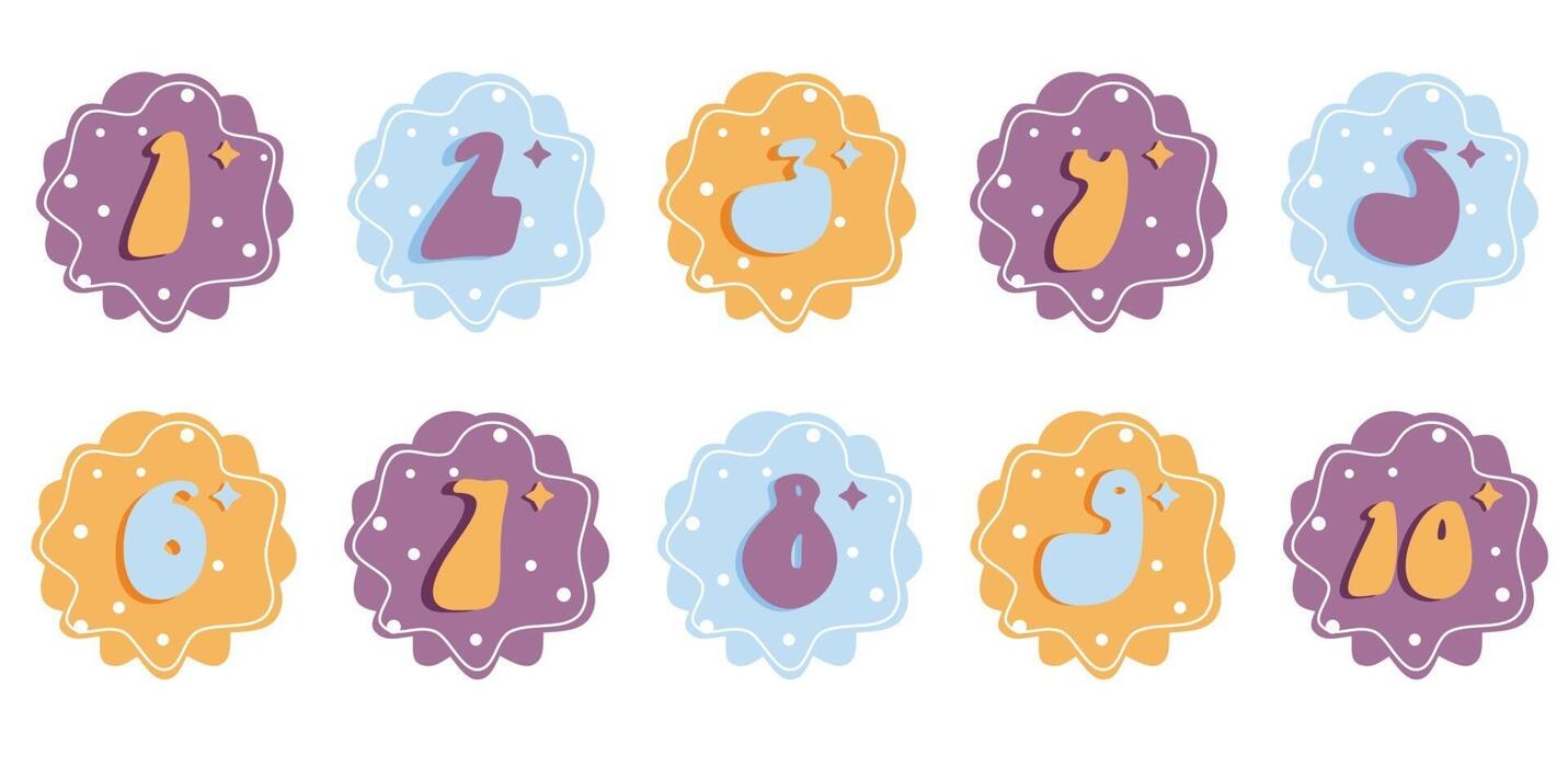 Cute Numbers Vector Art, Icons, and Graphics for Free Download