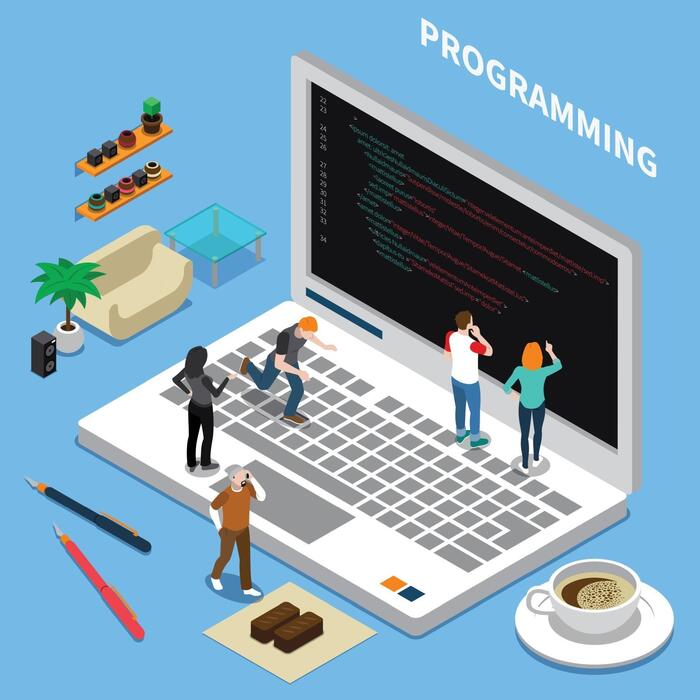 Isometric Programming Vector Art, Icons, and Graphics for Free Download
