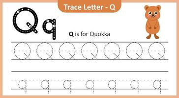 Letter Q Tracing Alphabet Worksheets Vector Art, Icons, and Graphics ...