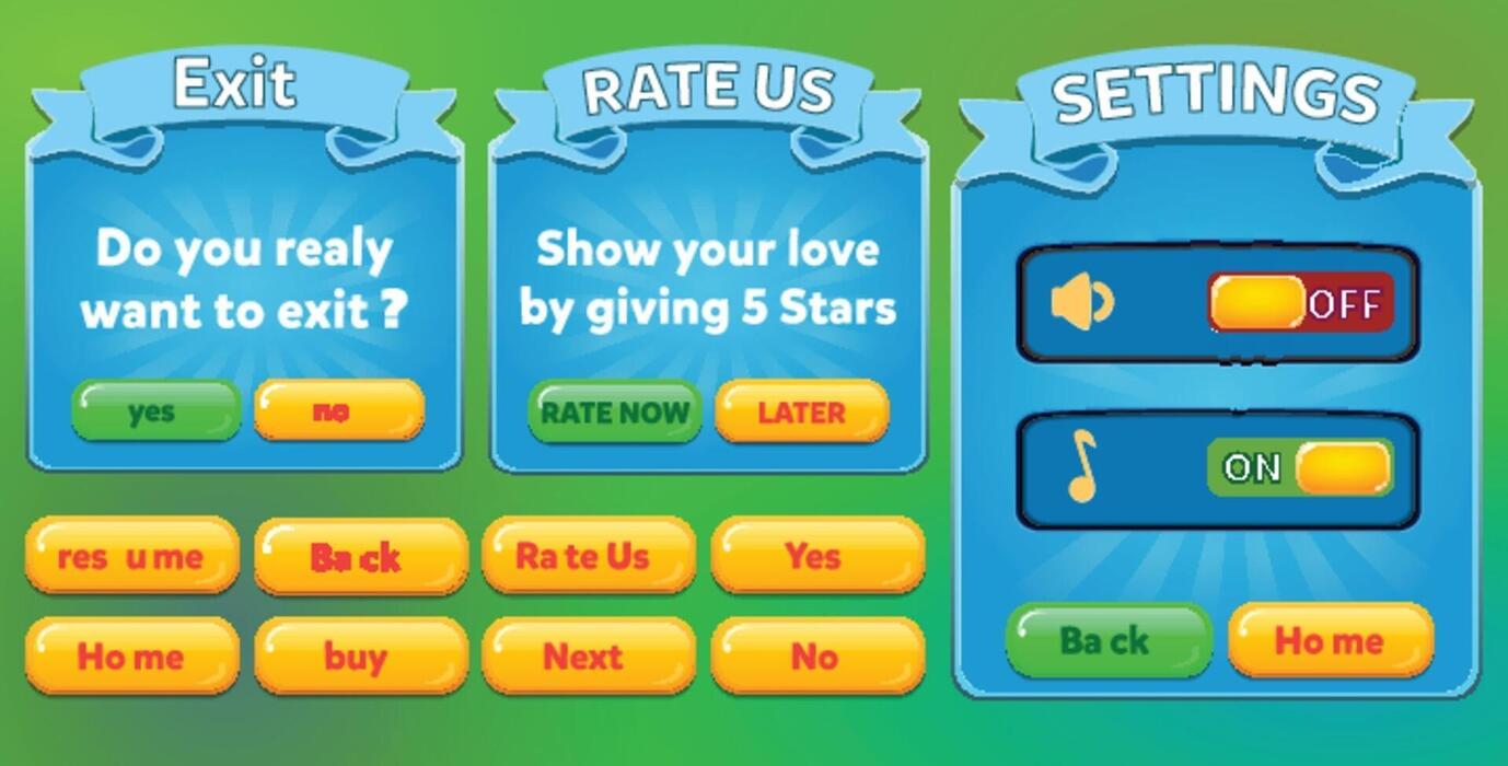 Game Menu Buttons Vector Art, Icons, and Graphics for Free Download