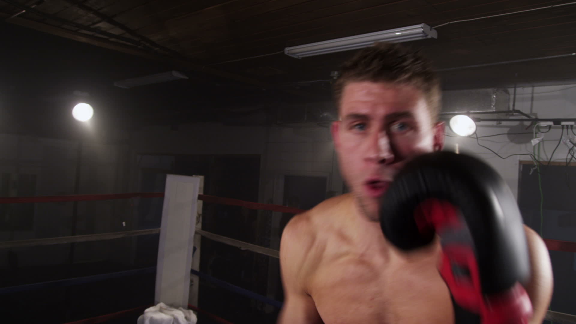 Boxer Punching In Boxing Ring Pov 2524557 Stock Video At Vecteezy