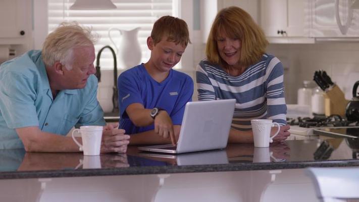 Old Man Using Computer Stock Video Footage for Free Download