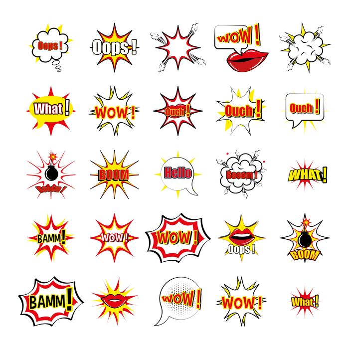Comic Book Words Vector Art, Icons, and Graphics for Free Download