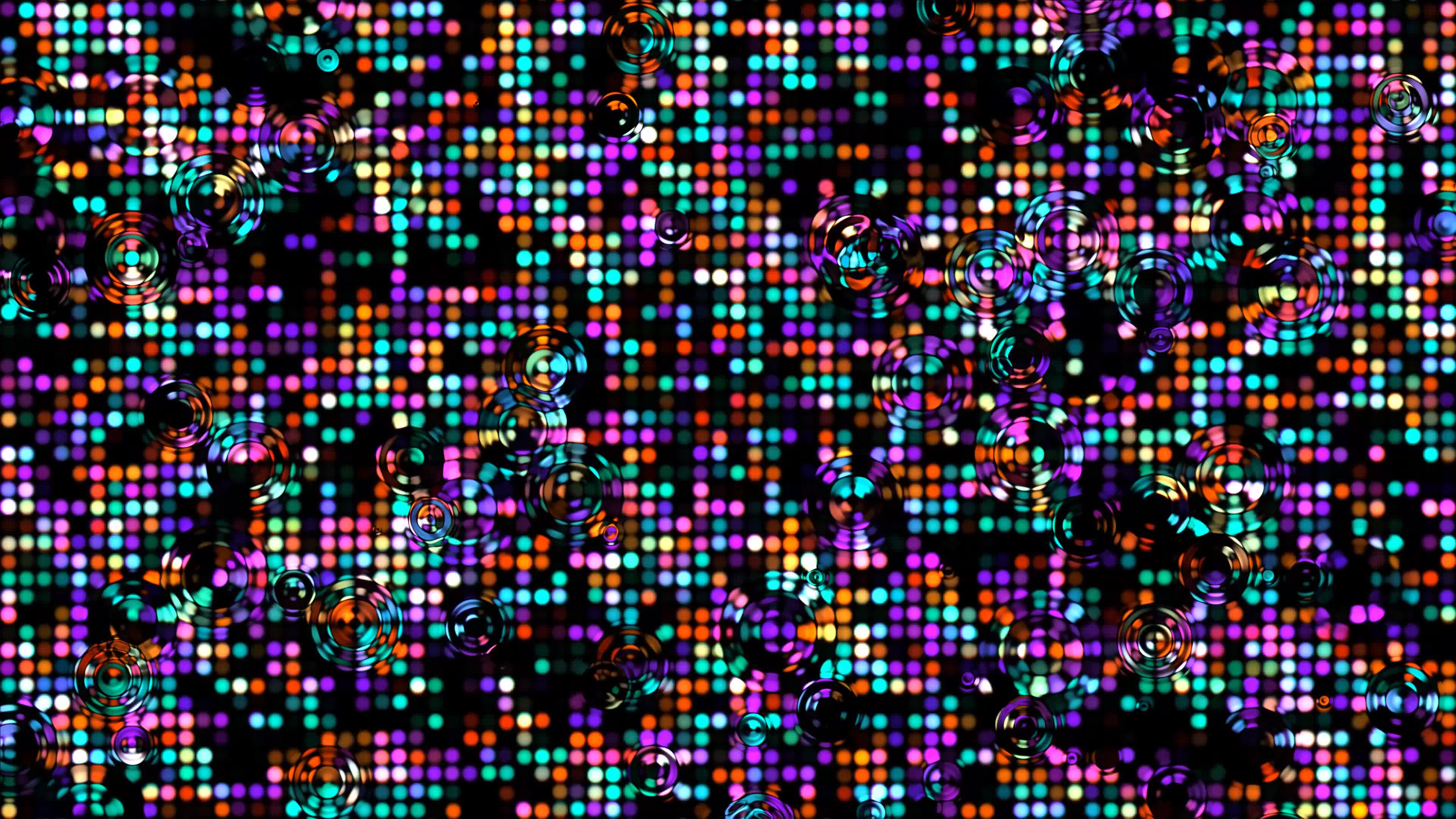 Animation Abstract Red Orange Yellow Violet Aqua Blue Spot Light Particles Pattern Waveform