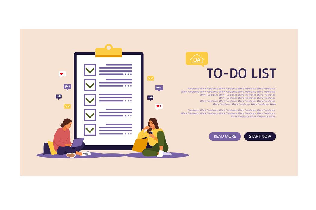 Checklist, to-do list. Landing page. 3421735 Vector Art at Vecteezy