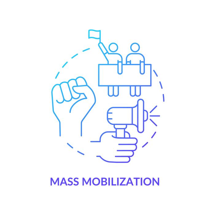 Mass mobilization concept icon. Community change strategy abstract idea ...