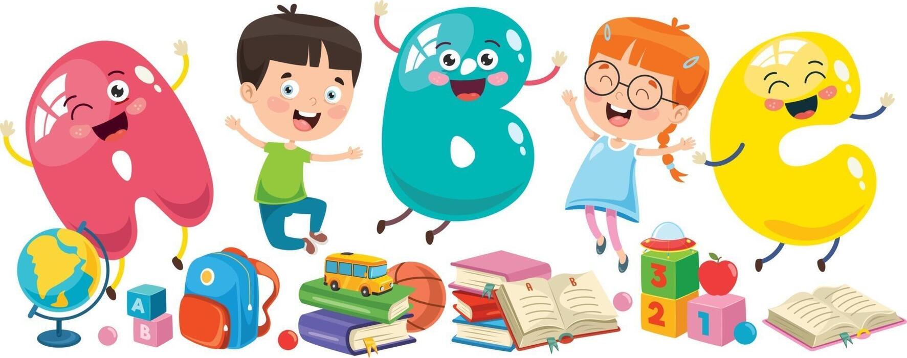 Kids Learning English Clipart