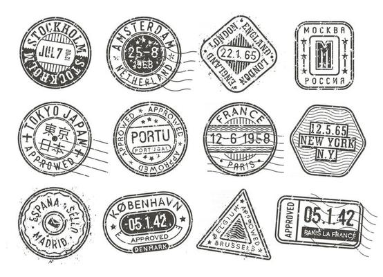 Passport Stamp Vector Art Icons And Graphics For Free Download