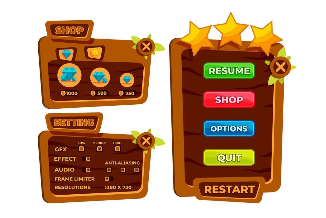 2d Game Ui Vector Art, Icons, and Graphics for Free Download