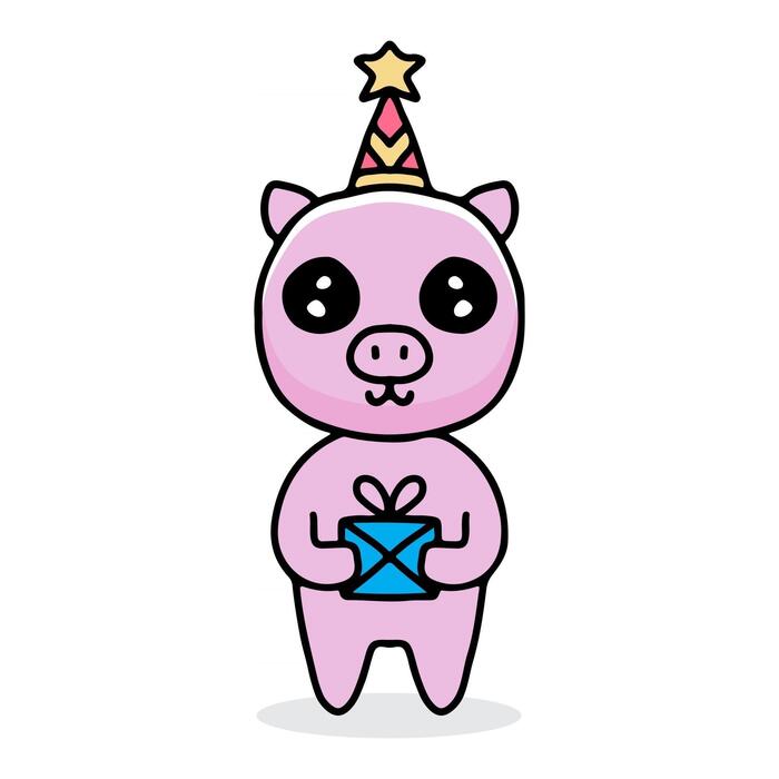 Birthday Pig Vector Art, Icons, and Graphics for Free Download