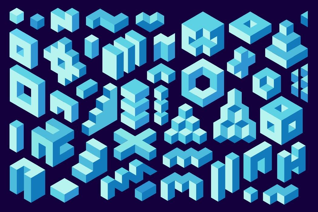 Isometric Shapes Vector Art, Icons, and Graphics for Free Download