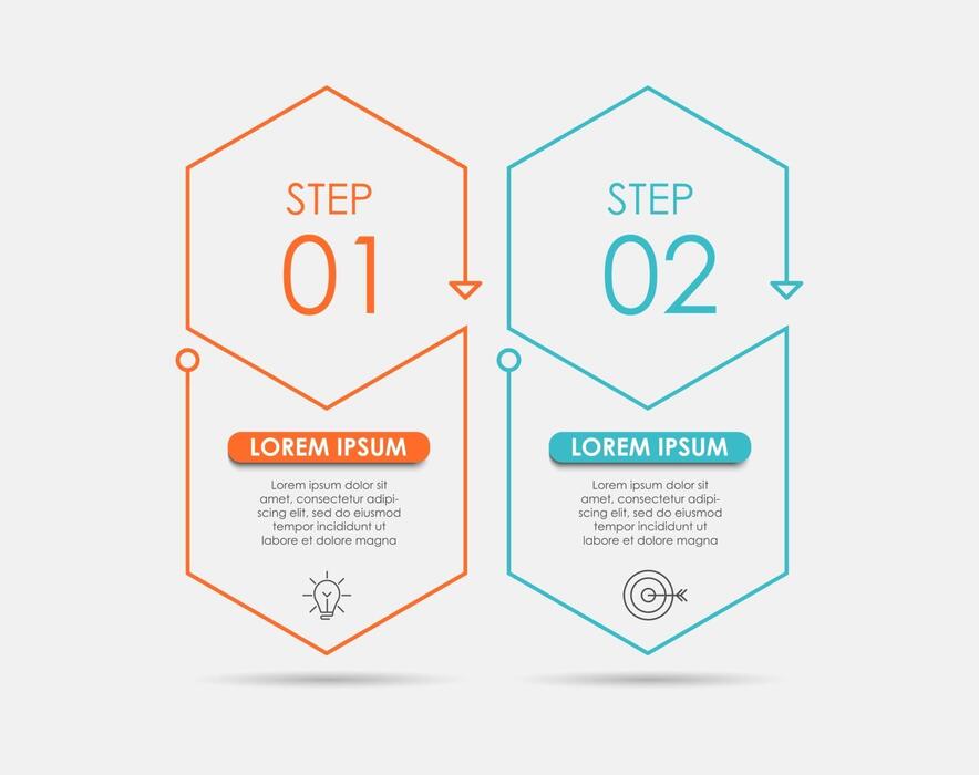 2 Step Infographic Vector Art, Icons, and Graphics for Free Download