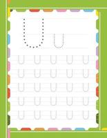 Letter U Tracing Alphabet Worksheets Vector Art, Icons, and Graphics ...