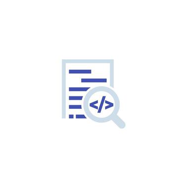 Code review, software development icon on white, linear style 4330507 ...