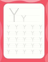 Letter Y Tracing Alphabet Worksheets Vector Art, Icons, and Graphics ...