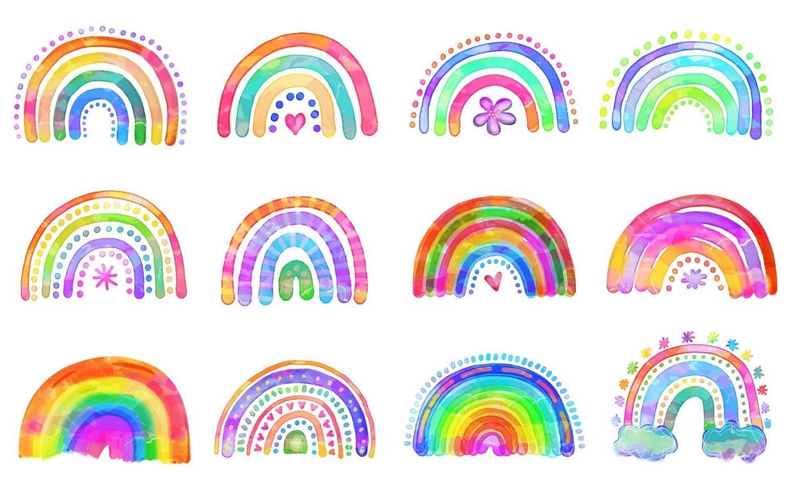 Watercolour Rainbow Vector Art, Icons, and Graphics for Free Download