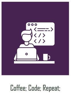 Programmers day greeting cards with glyph icon element set 3117720 ...