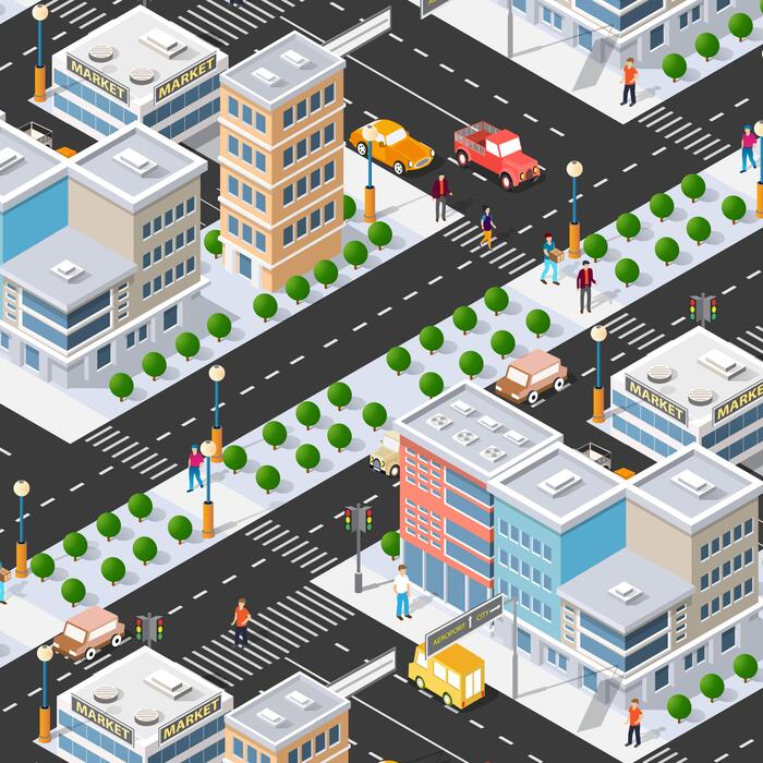 Downtown Street Vector Art, Icons, and Graphics for Free Download