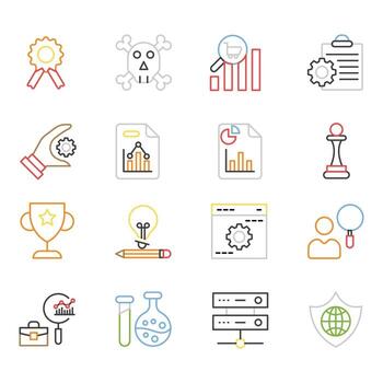 iconos de líneas de colores de big data y ciencia 3203577 Vector en ...