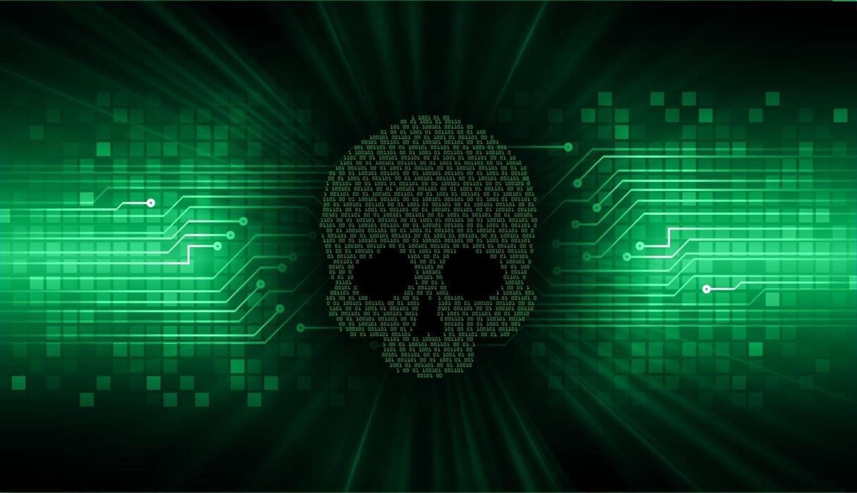 cyber hacker attack background, skull vector 5347432 Vector Art at Vecteezy