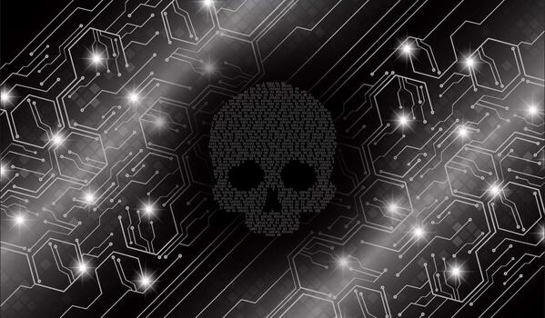 cyber hacker attack background, skull vector 3303171 Vector Art at Vecteezy
