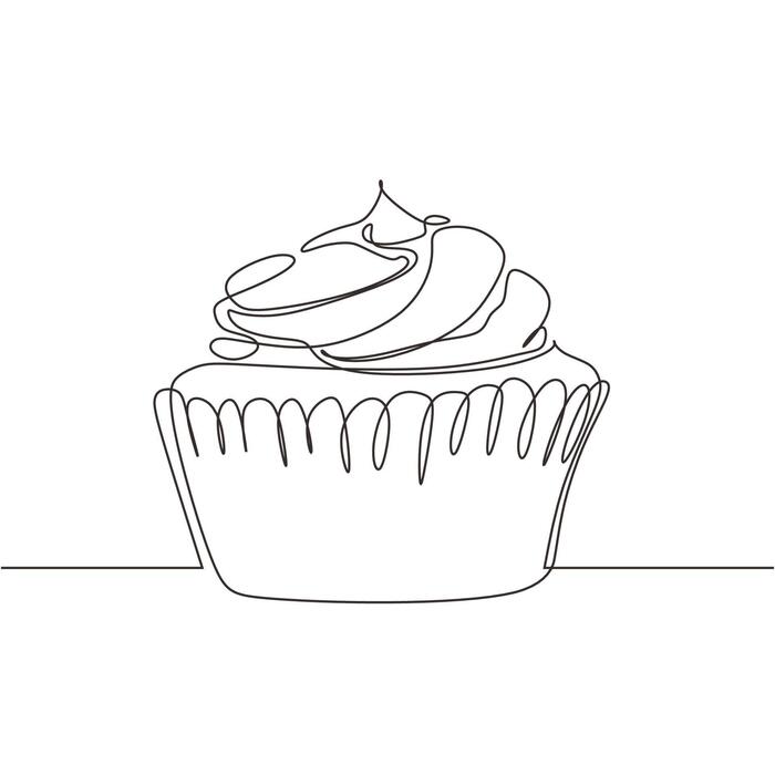 Cupcake Line Drawing Vector Art, Icons, and Graphics for Free Download