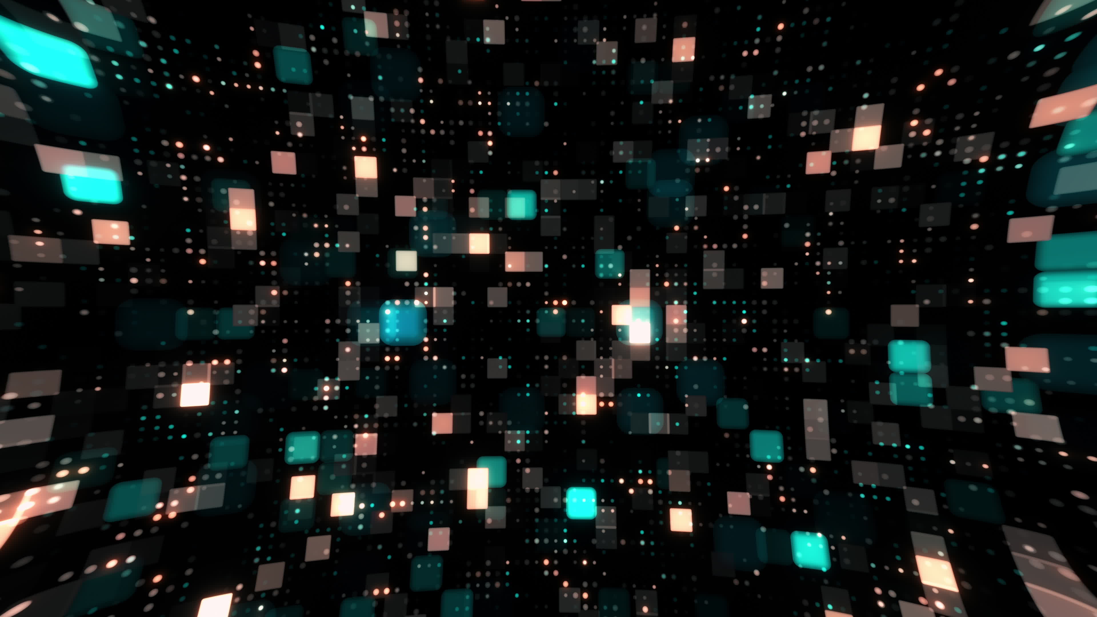 Digital Technology Grid Distorted Mosaic Patterned Loop Motion 3487608
