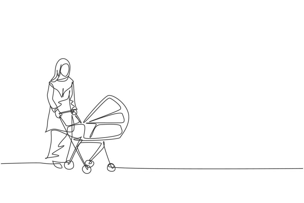 Single continuous line drawing of young mother teaching her son ...