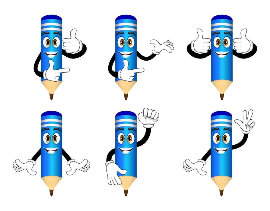 Pencil Character Vector Art, Icons, and Graphics for Free Download