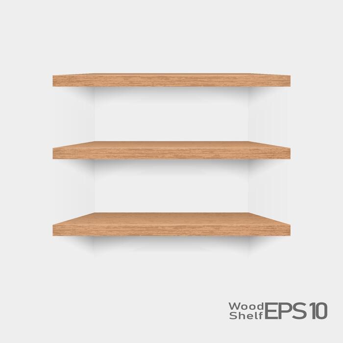 Wooden Shelf Vector Art, Icons, and Graphics for Free Download