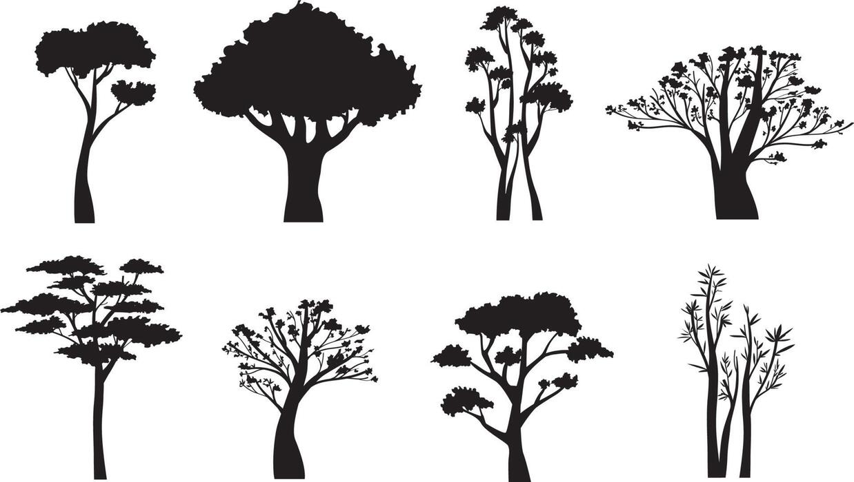 Tree Silhouette Vector Art, Icons, and Graphics for Free Download