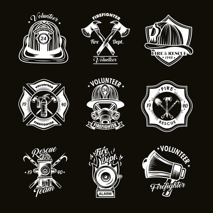Firefighter Badge Vector Art, Icons, and Graphics for Free Download