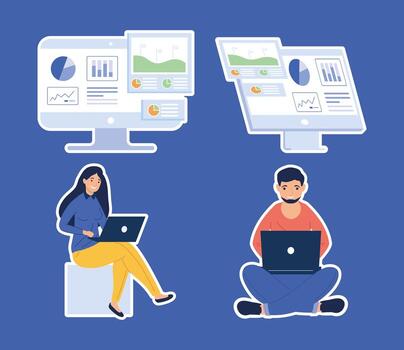 woman data management 3750744 Vector Art at Vecteezy