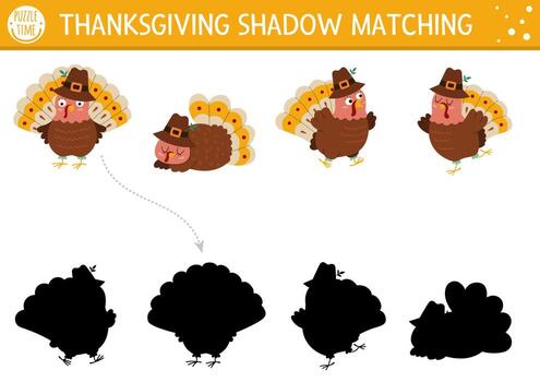 Vector Thanksgiving memory game cards with cute traditional holiday ...