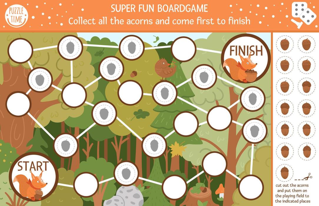 Christmas board game for children with cute animals and Santa Claus ...