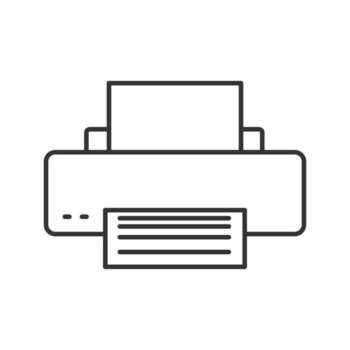 Large format printer linear icon. Thin line illustration. Printing ...