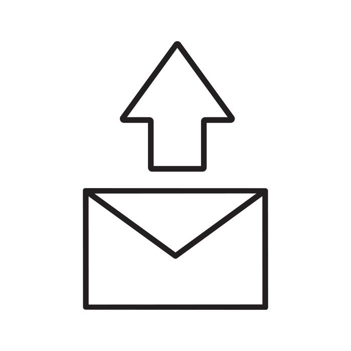 Delete email linear icon. Thin line illustration. Letter with recycle bin contour symbol. Vector ...